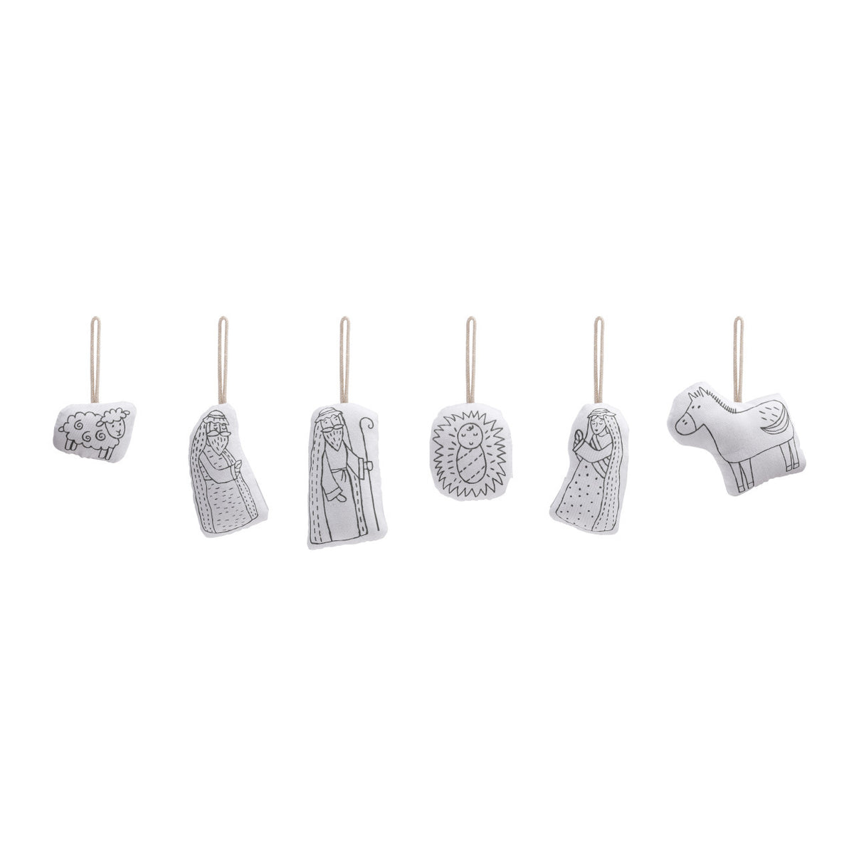 Nativity Plush Color Me Ornaments - Set of 6 – Tally's