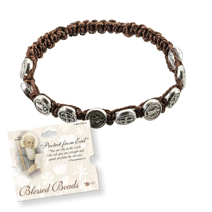Rosary Bracelet Blessed Beads With Brown Cord – Tally's