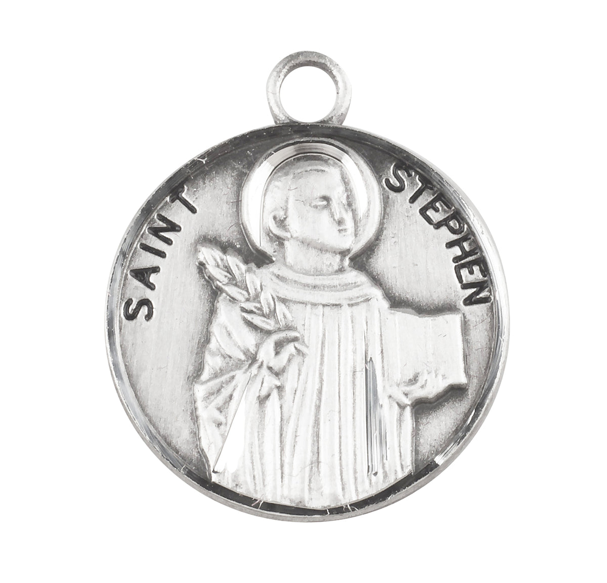 St. Stephen Round Medal Pendant - Sterling Silver – Tally's